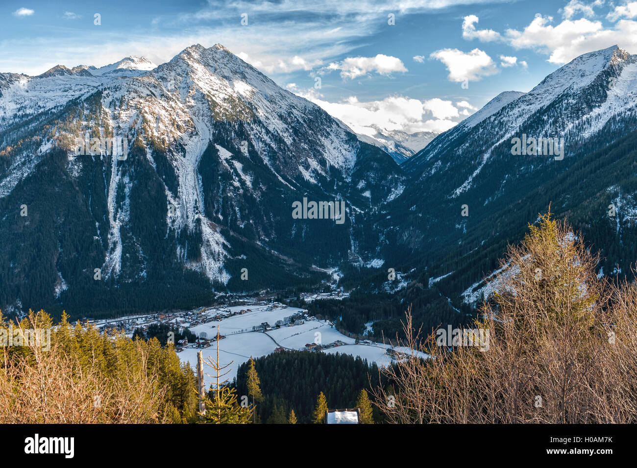 Panorama von Gerlos Pass der Acshelkopf-Bergkette, Krimmler Wasserfall ...