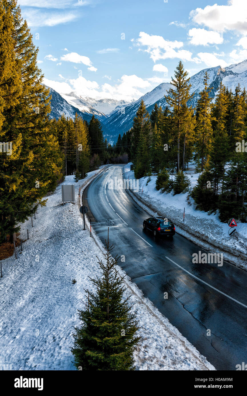 Panorama von Gerlos Pass der Acshelkopf-Bergkette, Krimmler Wasserfall ...