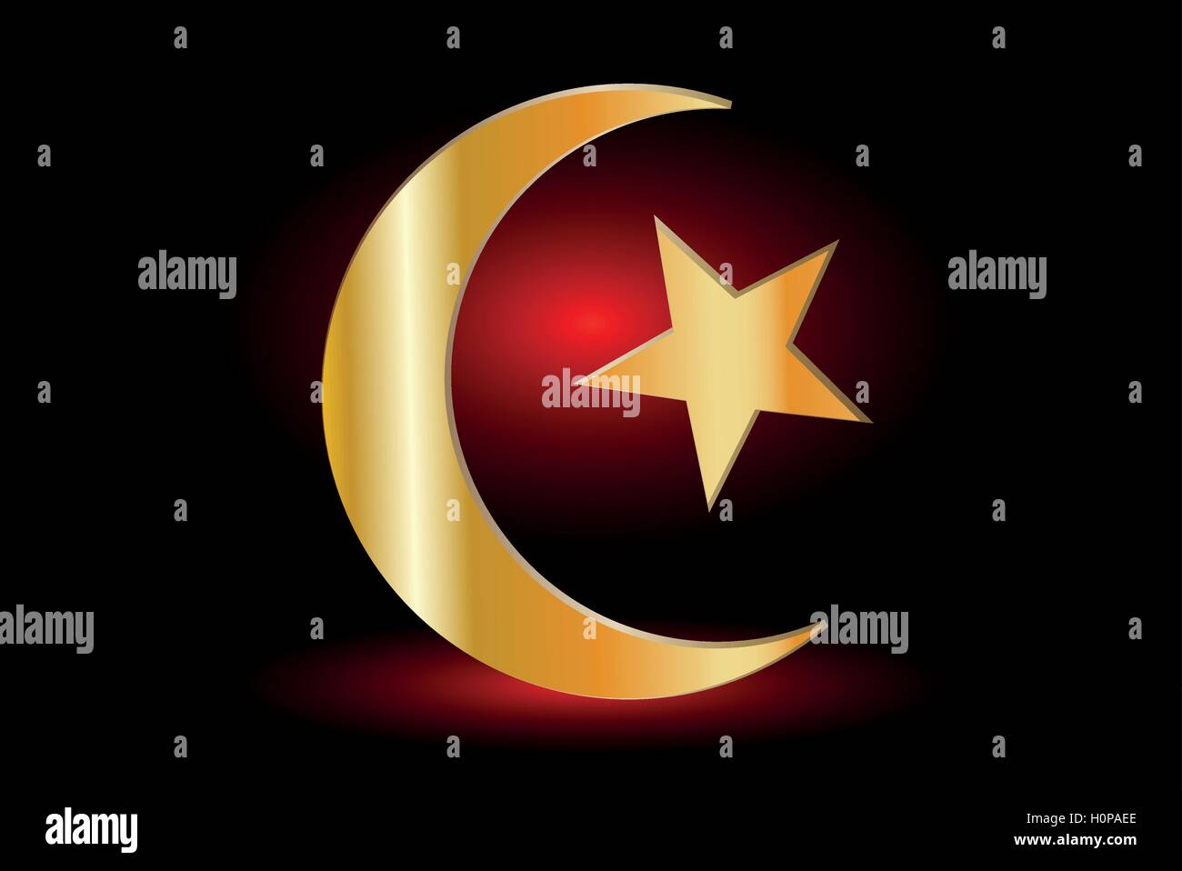 Muslimische Symbol, Symbol des Islam, Halbmond und Stern, Symbol des ...