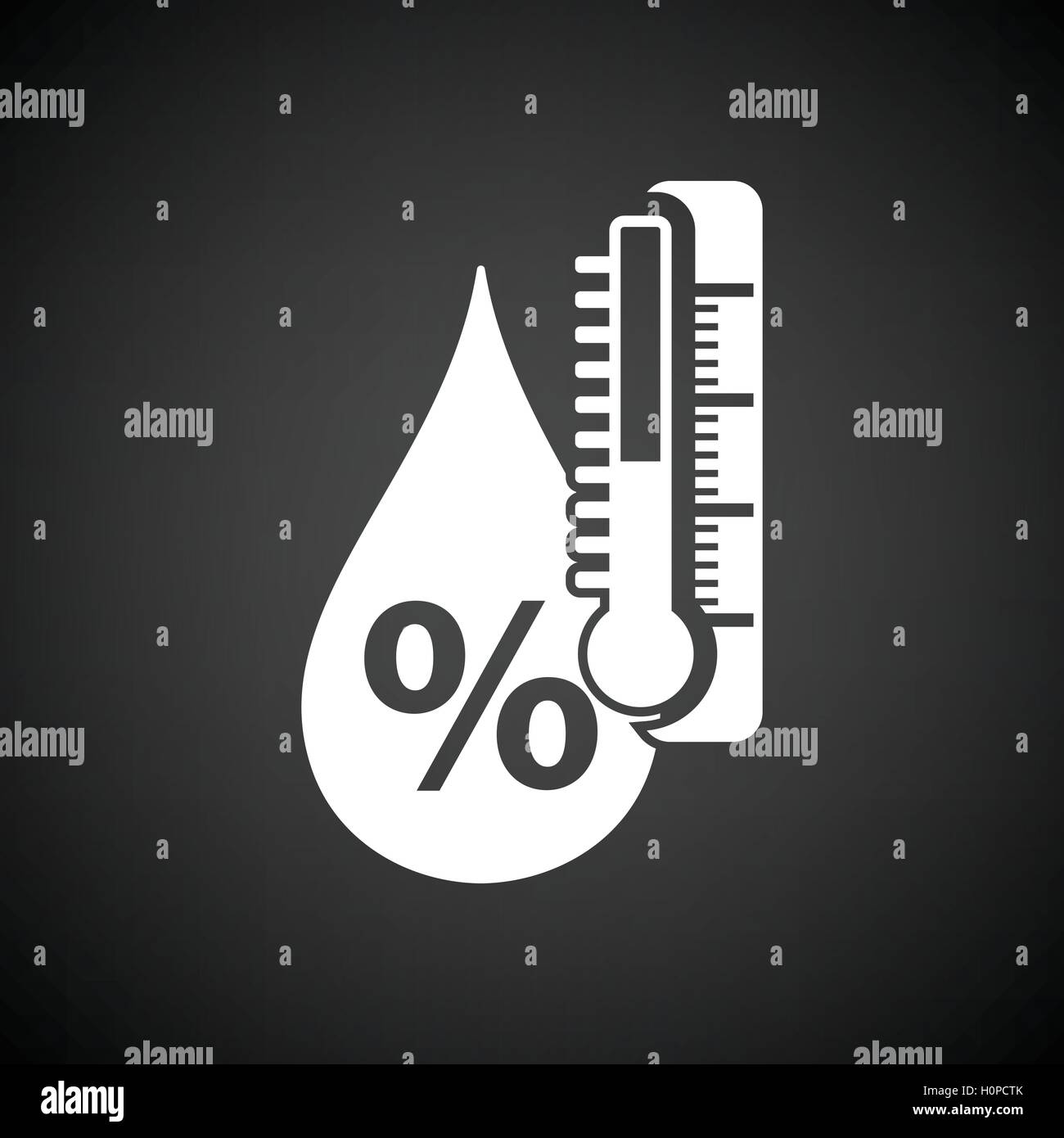 Feuchtigkeit-Symbol. Schwarzer Hintergrund mit weißen. Vektor ...
