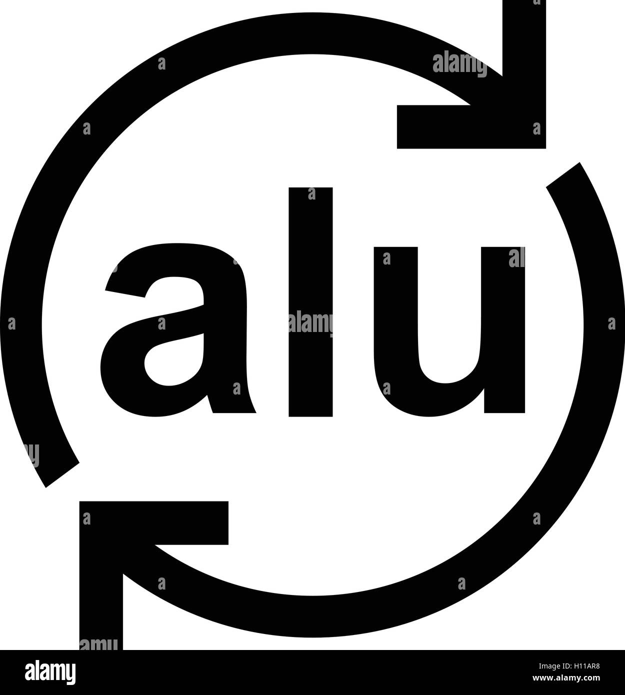 Aluminium Recycling symbol Alu, Recycling von Metallen code Alu, Vector ...