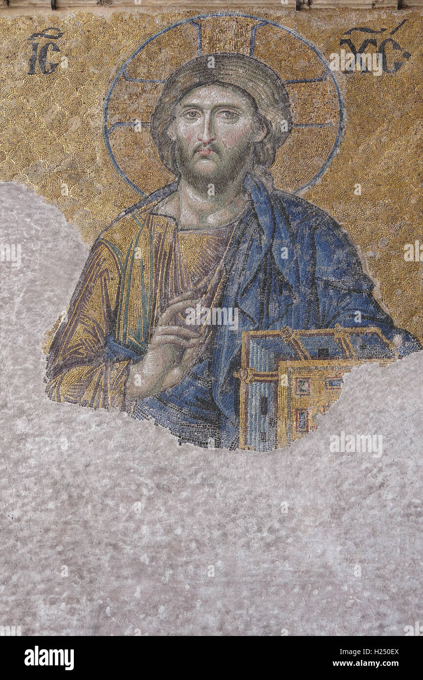 Mosaik mit der Darstellung des Christus Pantokrator. Als eines der schönsten Mosaiken der ...