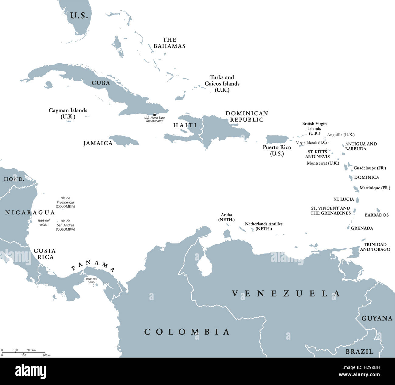 Caribbean sea map -Fotos und -Bildmaterial in hoher Auflösung – Alamy