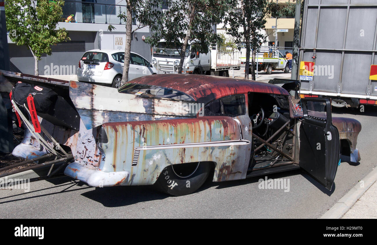 Lustiges Auto oder Drag-Rennwagen, mit einzigartigen Lackierung und ...