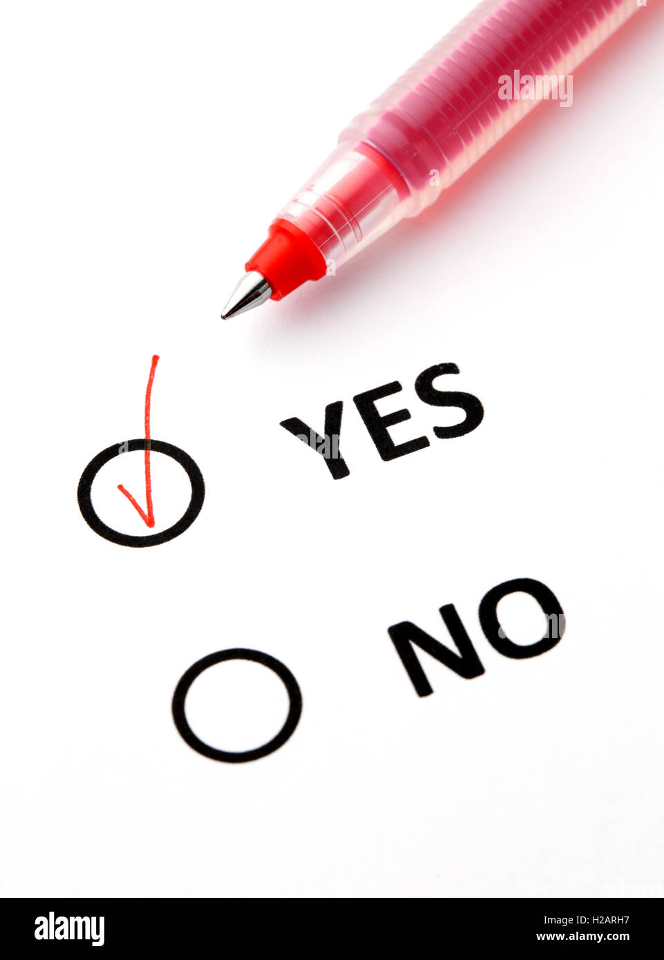 Ja oder Nein checkbox Stockfotografie - Alamy