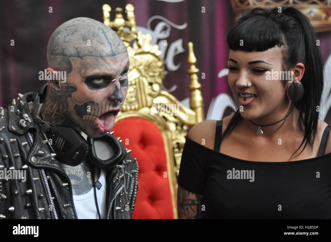 Rick Genest Zombie Boy auf der großen britischen Tattoo Show im ...