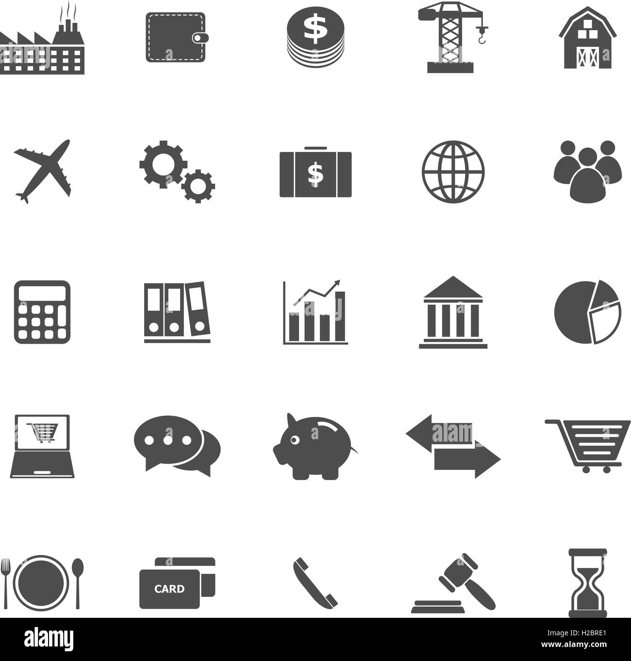 Wirtschaft-Symbole auf weißem Hintergrund, Lager Vektor Stock ...