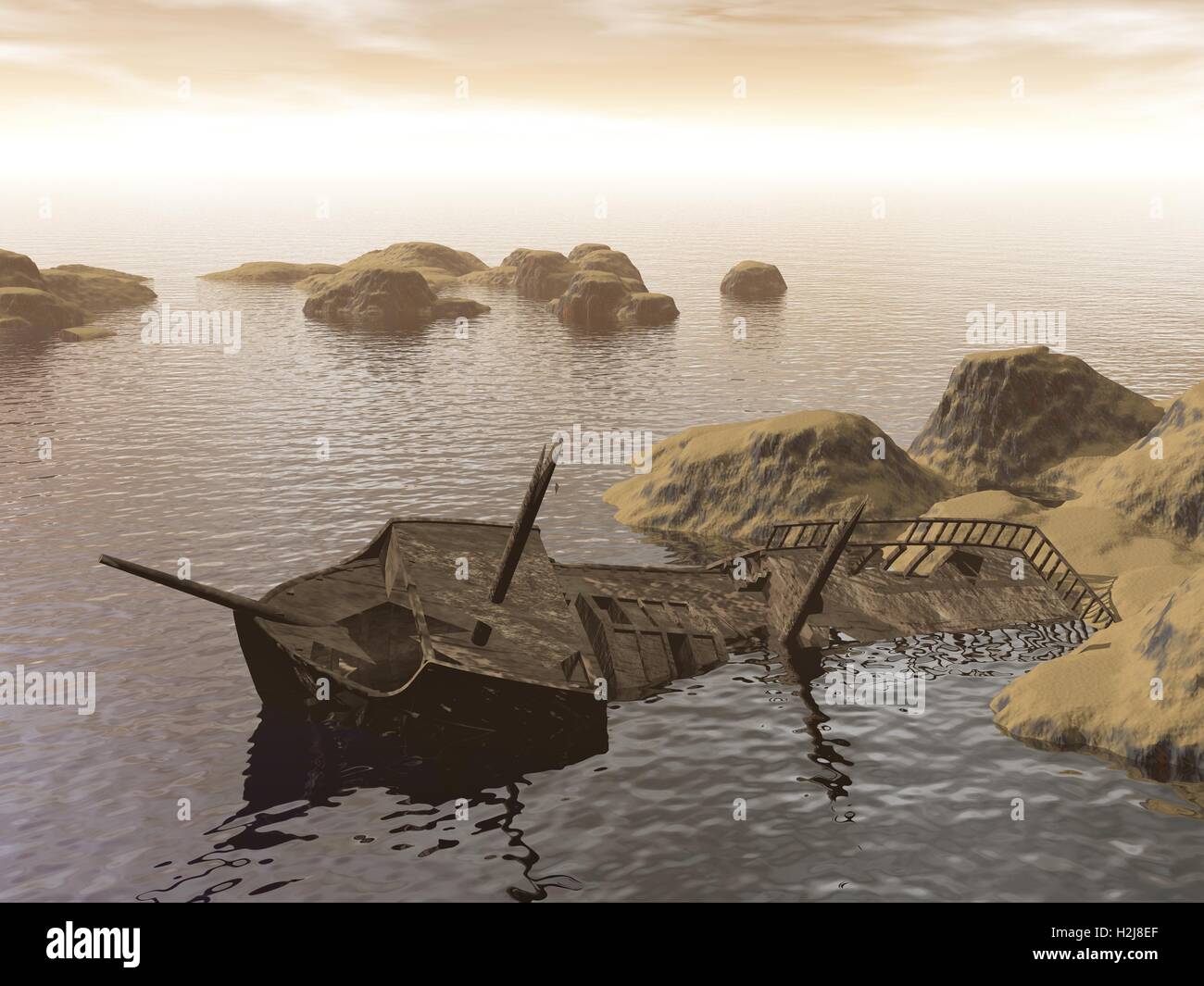 Sinking pirate ship -Fotos und -Bildmaterial in hoher Auflösung – Alamy