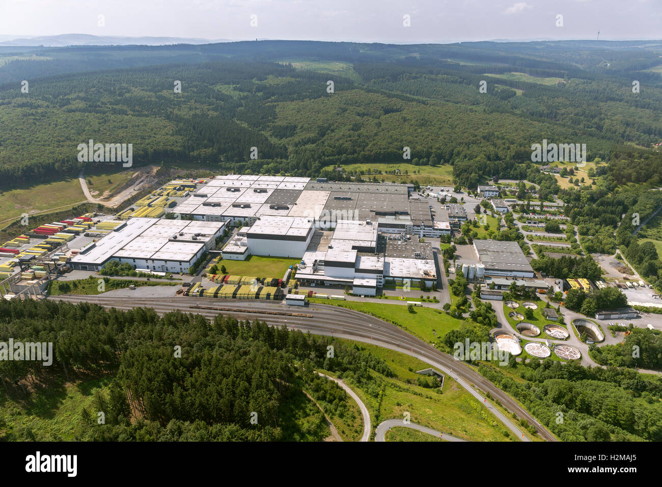 Warsteiner Brauerei, Luftbild, Luftbild von Warstein, Sauerland ...