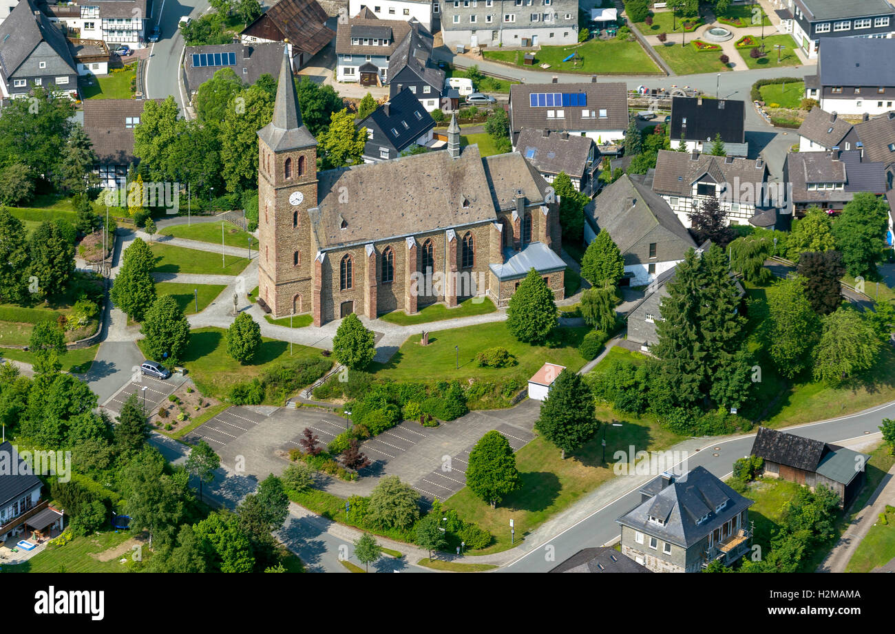 Luftbild, Höhe Dorf, Gemeinde, Züschen, Luftaufnahme von Winterberg ...