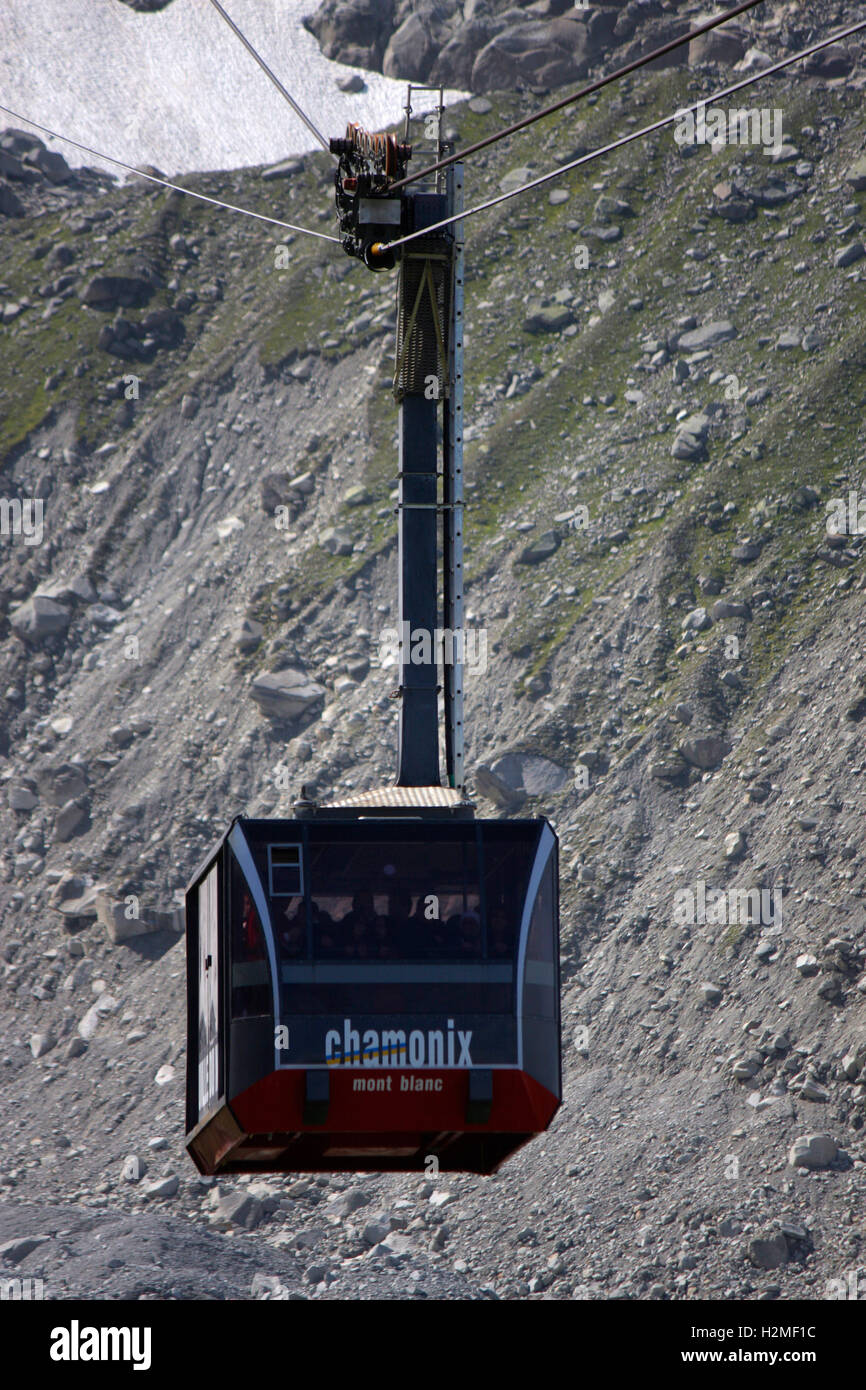 Seilbahn Aiguille du Midi, Mont Blanc, Chamonix, Frankreich Stockfotografie - Alamy