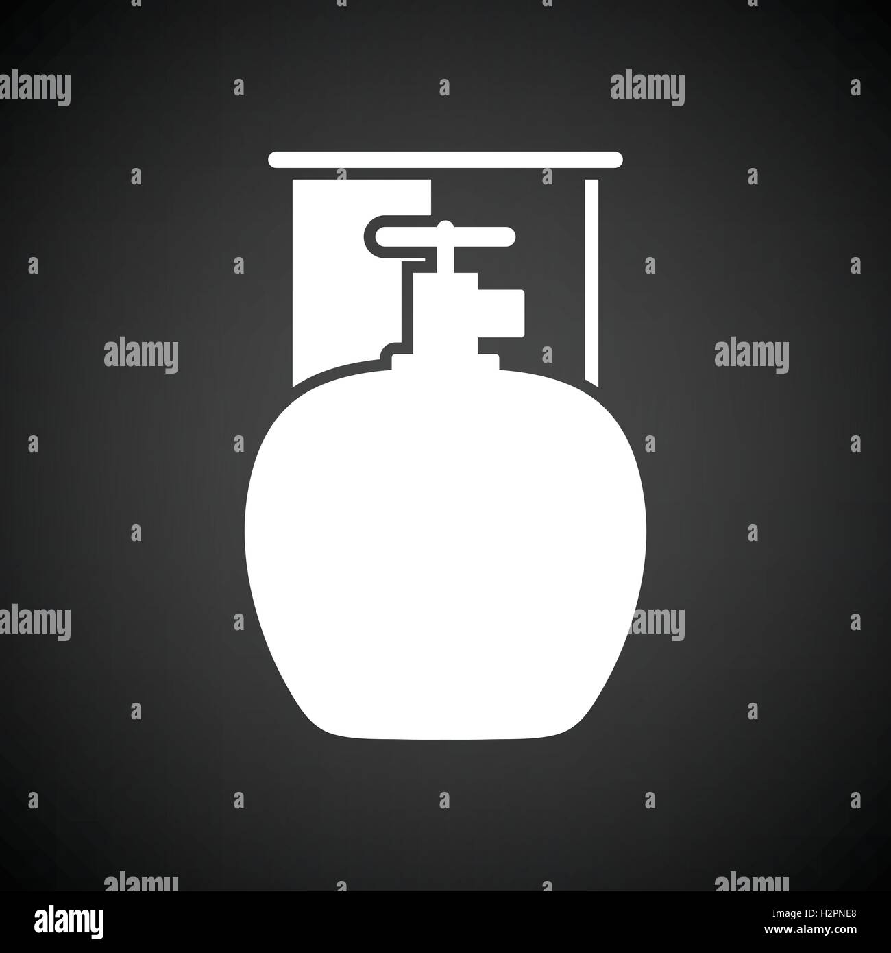 Camping Gas Container Symbol. Schwarzer Hintergrund mit weißen. Vektor ...