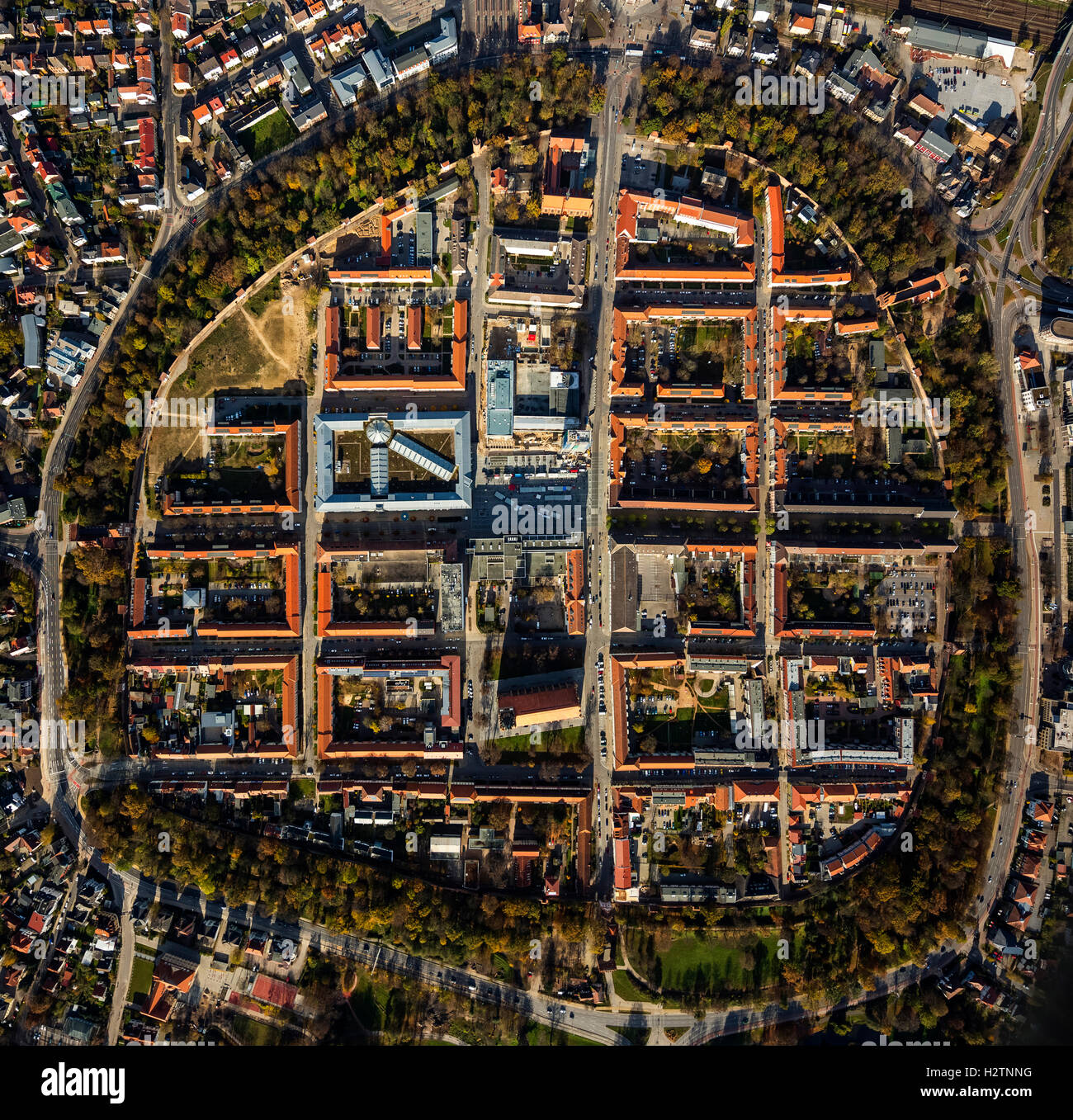 Luftaufnahme, Neubrandenburg, vier-Gate City, der vier Tore ...