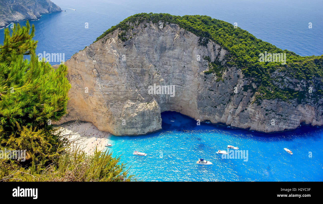 Navagio Strand - Shipwreck Beach, Insel Zakynthos, Griechenland. Die ...