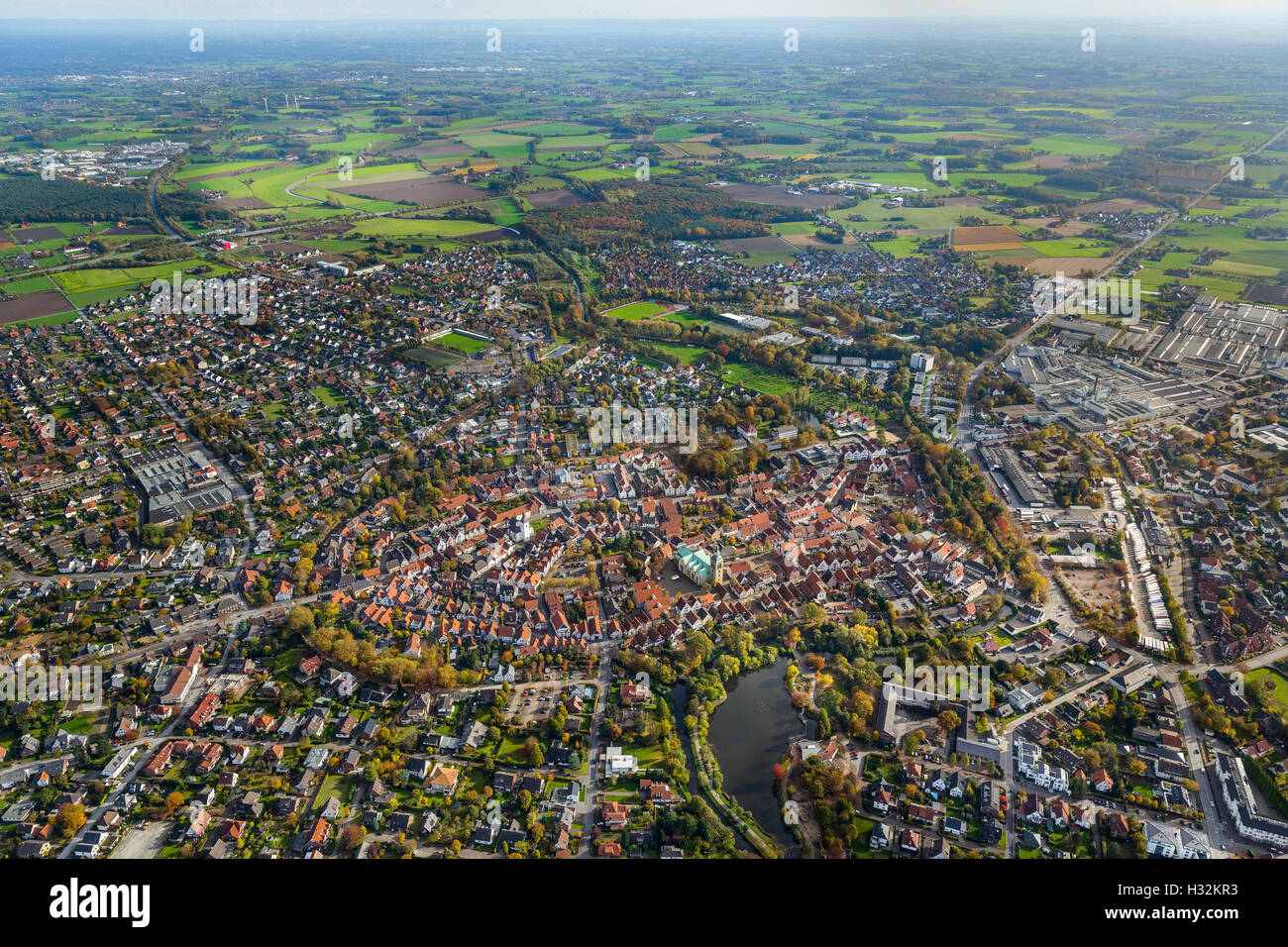 Luftbild, Schloss Rheda, Rheda Schloss, Roterpfuhl, Ems, Luftaufnahme ...