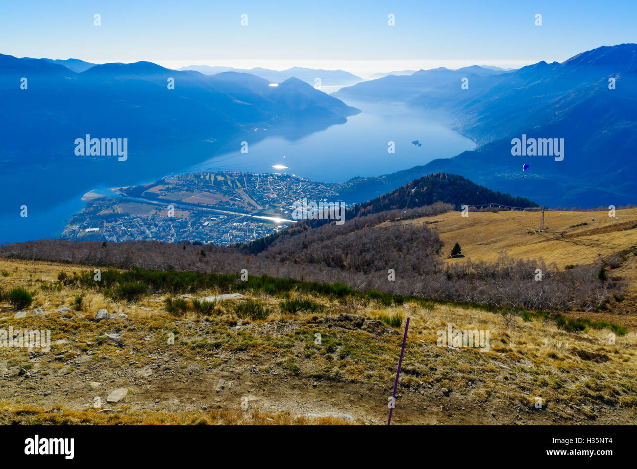 Blick auf Locarno und den Lago Maggiore von der Cardada-Cimetta ...