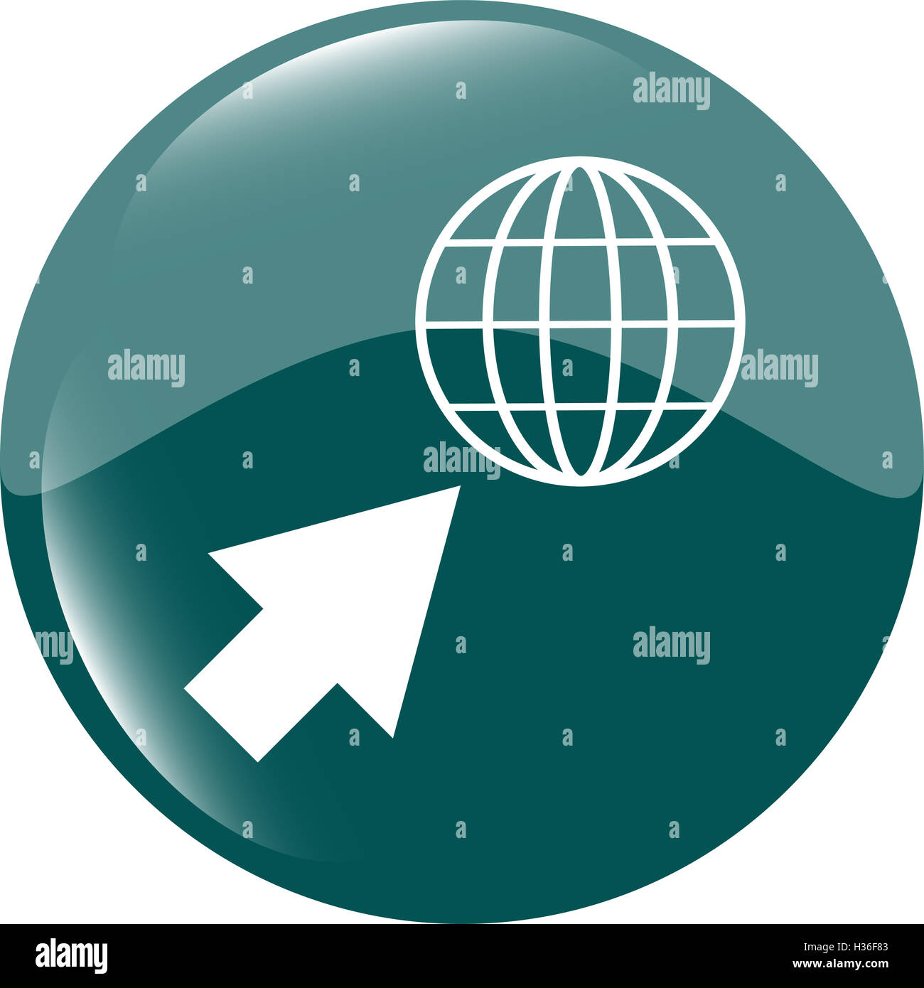 Zeichen Symbol "Internet". World Wide Web-Symbol. Cursor-Zeiger. Kreise ...