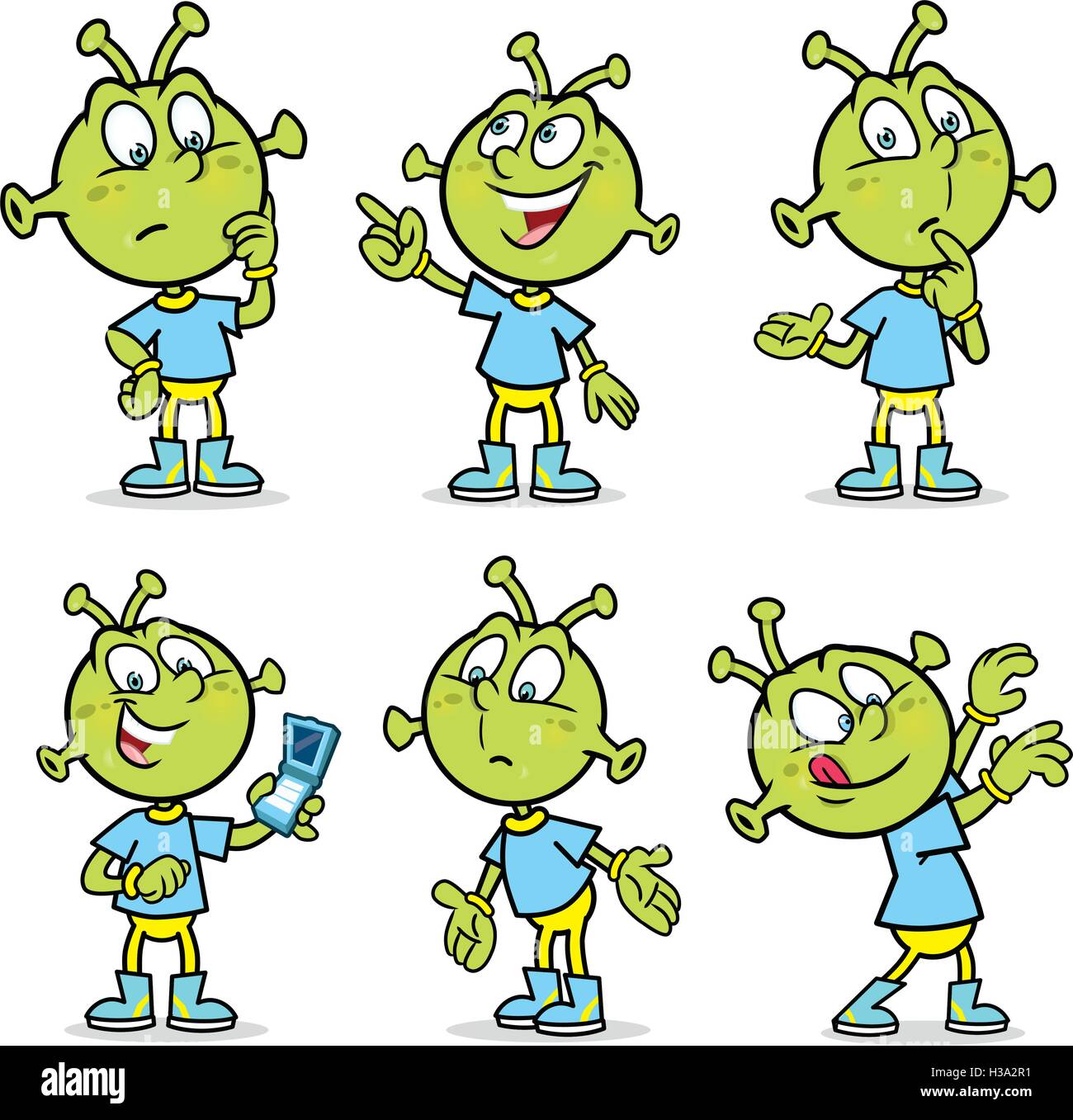 Cute cartoon green alien character -Fotos und -Bildmaterial in hoher ...