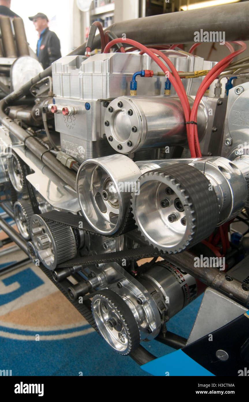 Motor in einem Top Fuel Dragster Motorrad Stockfotografie - Alamy
