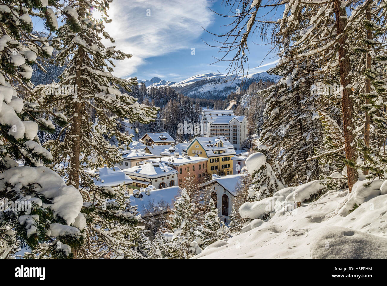 Village Sils Maria Lake Sils Stockfotos und -bilder Kaufen - Alamy