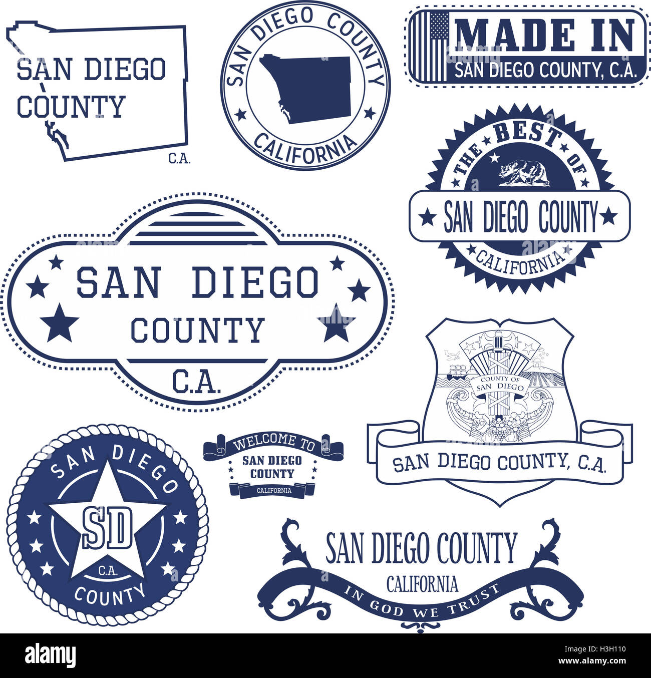 San diego county map -Fotos und -Bildmaterial in hoher Auflösung – Alamy