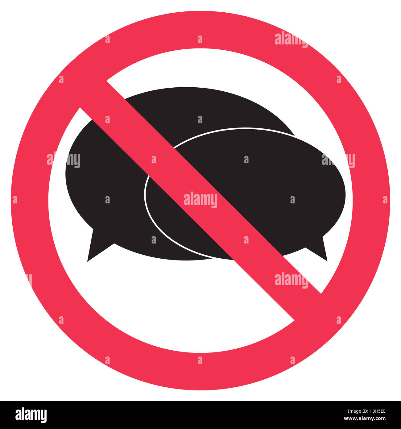 Ban sprechen Zeichen. Nicht sprechen und nicht schreien. Vektor ...