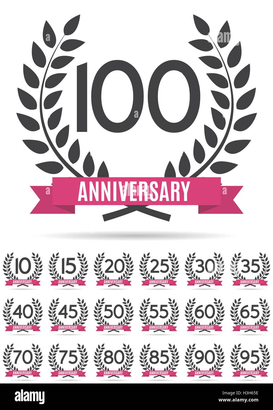 Große Sammlung von Template-Logo-Jubiläum-Vektor-Illustration Stock ...