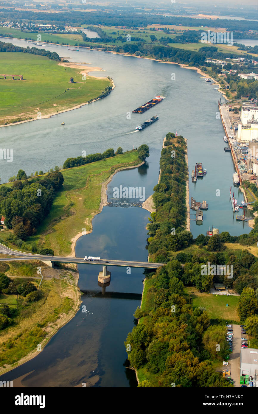 Luftbild, Lippe-Mund, Mund-Delta Lippe, Lippe Wiederaufbau, der Fluss ...