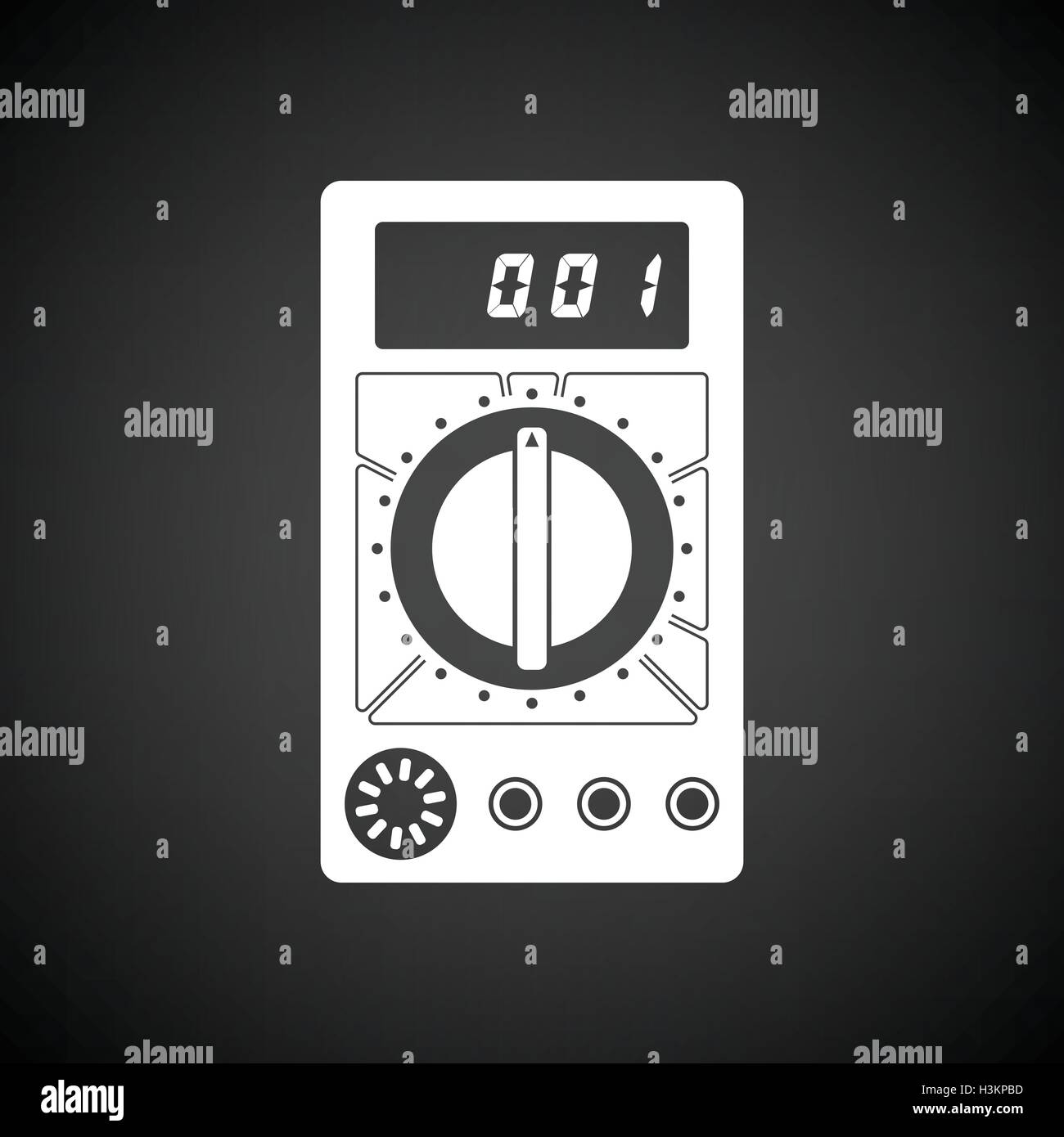 Multimeter-Symbol. Schwarzer Hintergrund mit weißen. Vektor ...