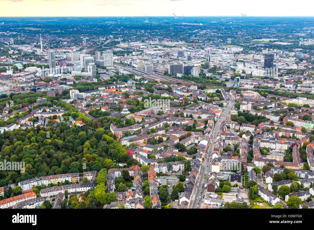 Areal Schuss der Stadt Essen, Deutschland, Stadtzentrum, Innenstadt ...