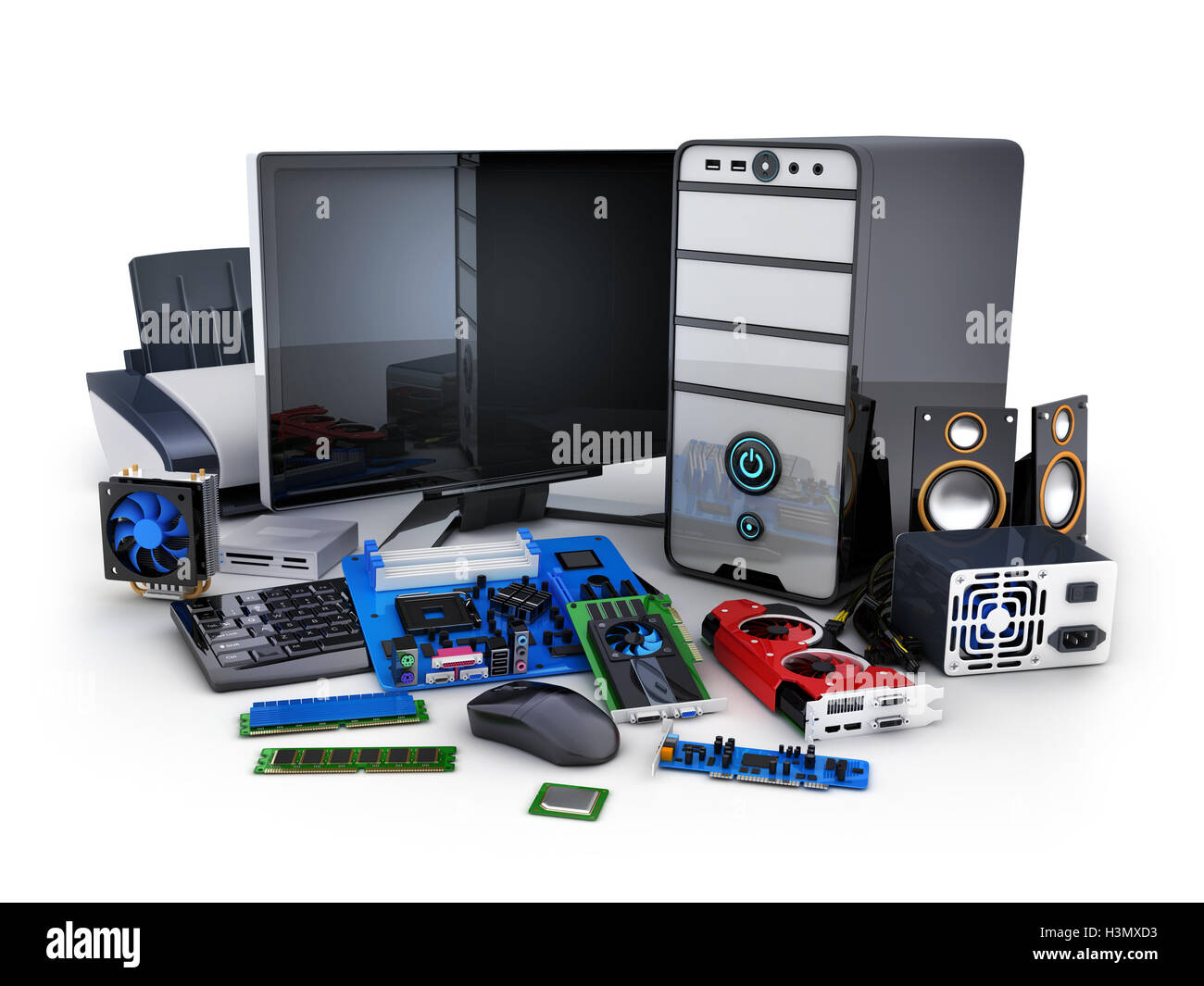 Pc teile Ausgeschnittene Stockfotos und -bilder - Alamy