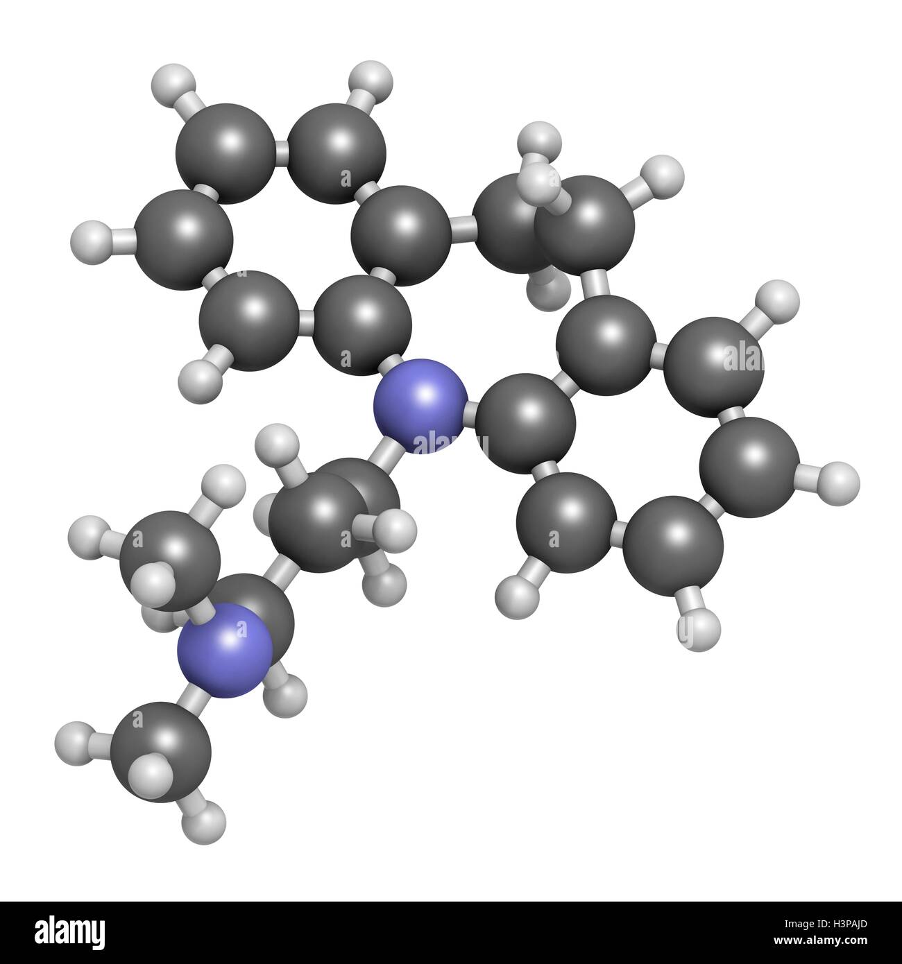 Imipramin Antidepressivum Medikamentenmolekül. Atome werden als Kugeln ...