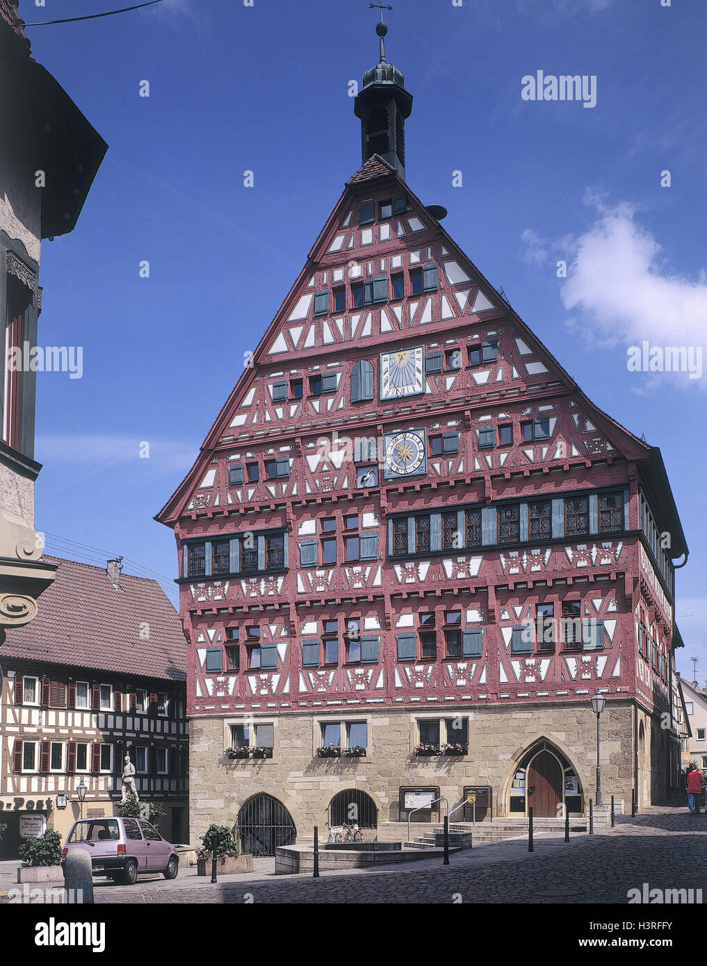 Deutschland, Baden-Wurttemberg, Großbottwar, Rathaus, Ansicht, Europa ...