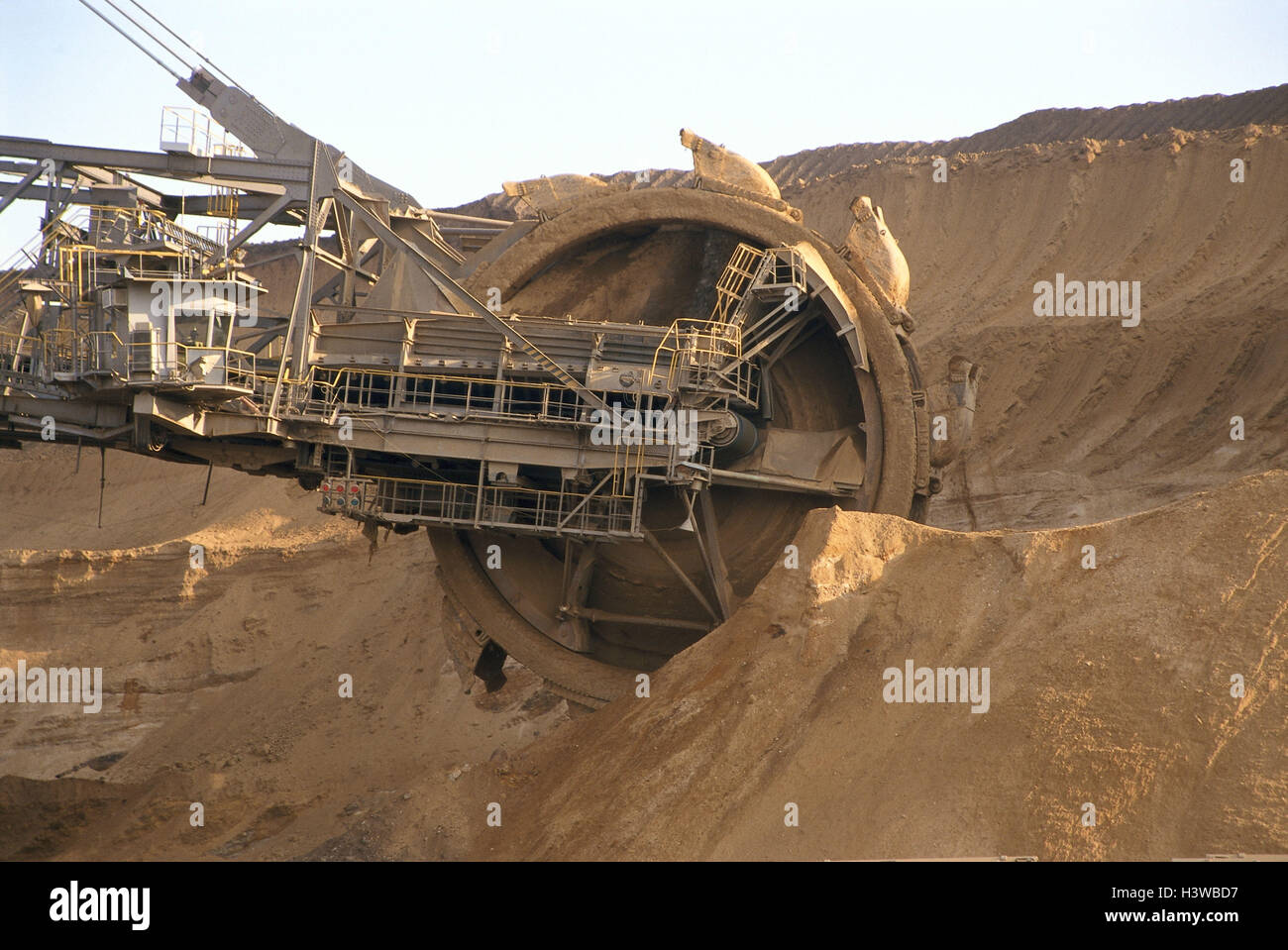 Braunkohle-Tagebau, Schaufelradbagger, Detail, Grube, Braunkohle Opus ...