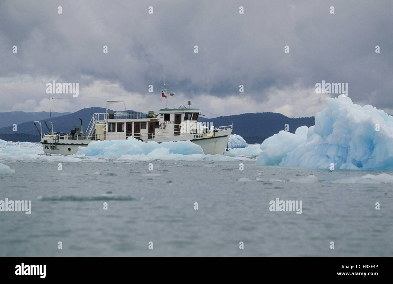 Chile, Laguna San Rafael, See, Pack ice, Icebreaker, Südamerika ...