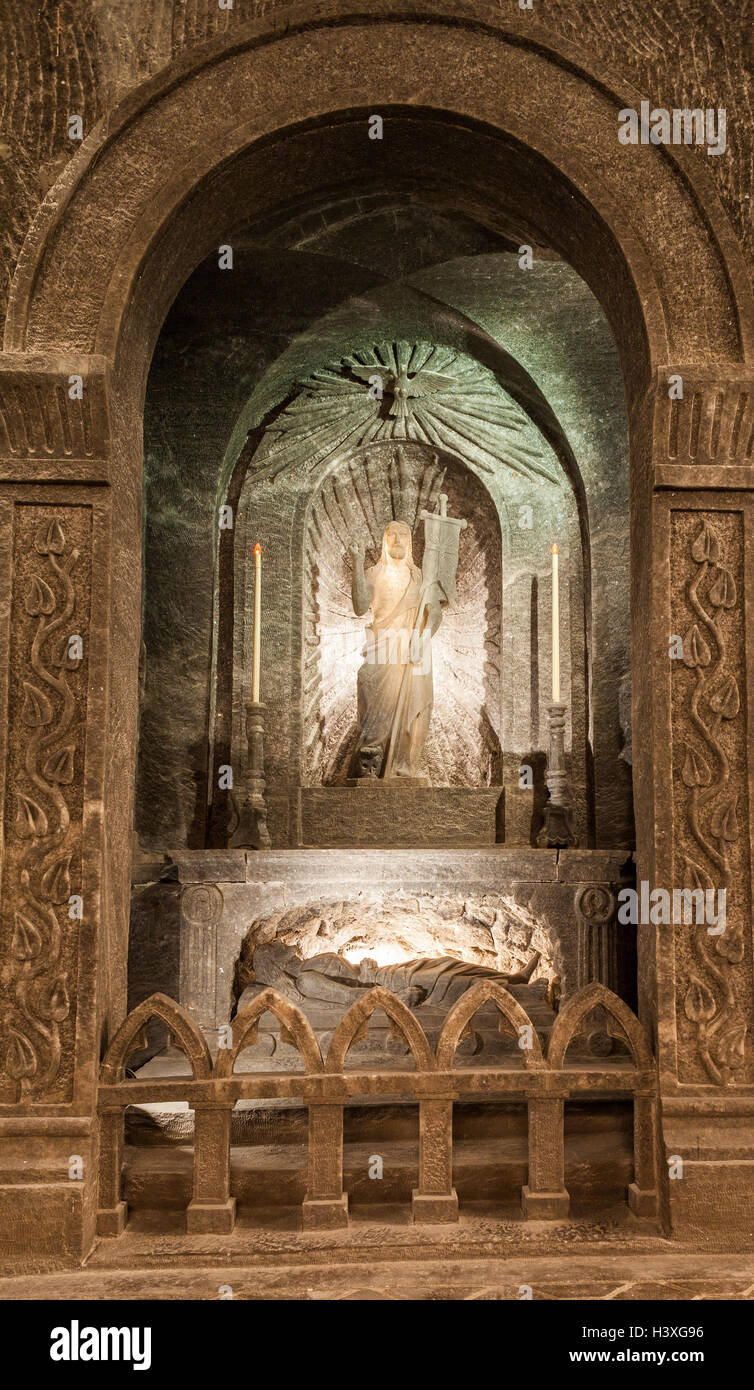 Wieliczka - Polen - 23 April. Eines der erstaunlichen Skulpturen aus ...