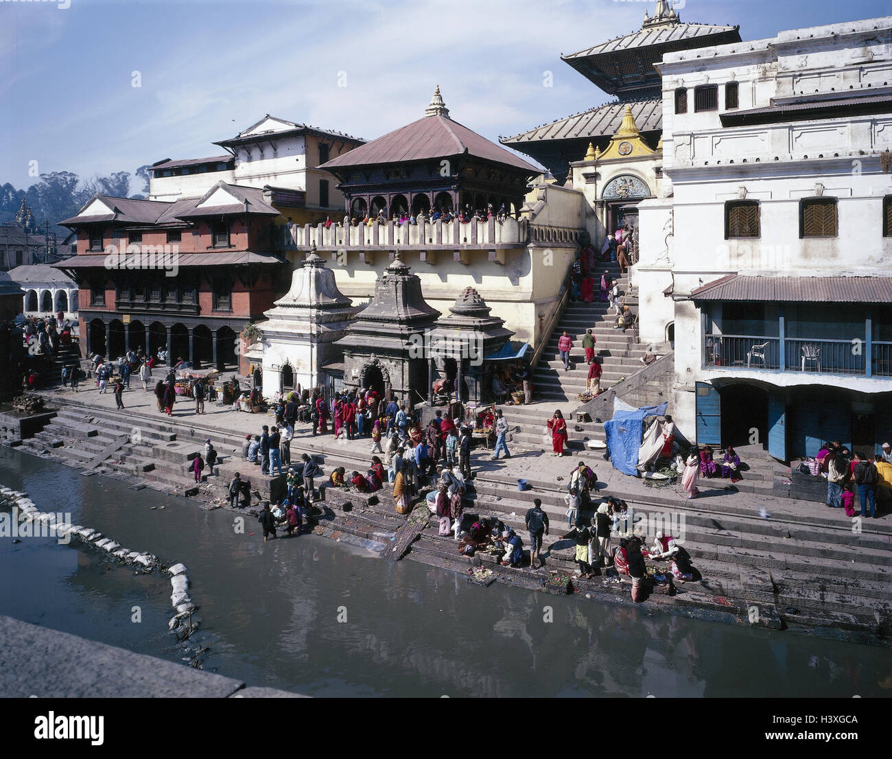 Nepal, Kathmandu-Tal, Pashupatinath, Hindu Tempel, Ghats, Schritte ...