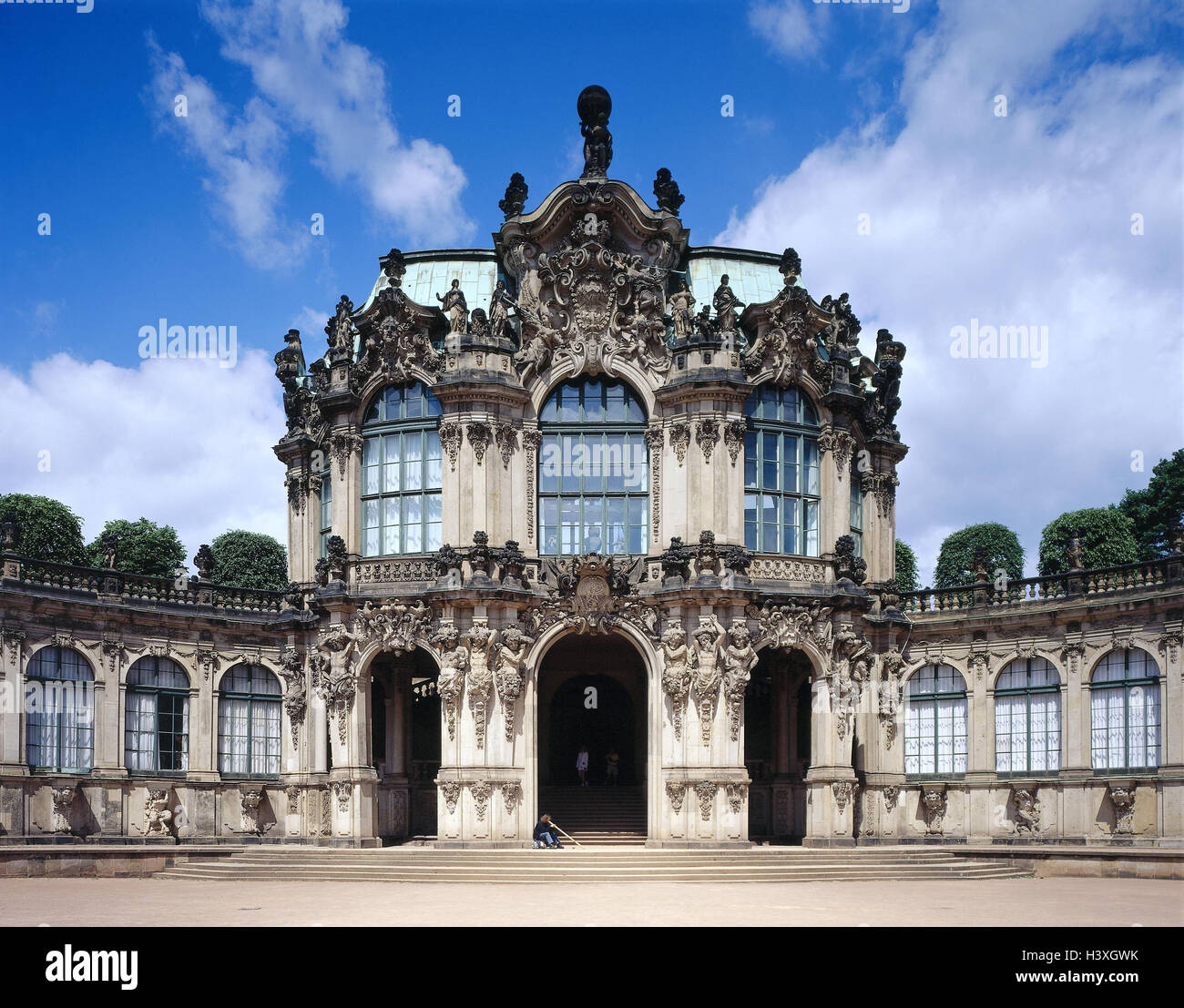 Deutschland, Sachsen, Dresden, Zwinger, Detail, Böschung Pavillon ...