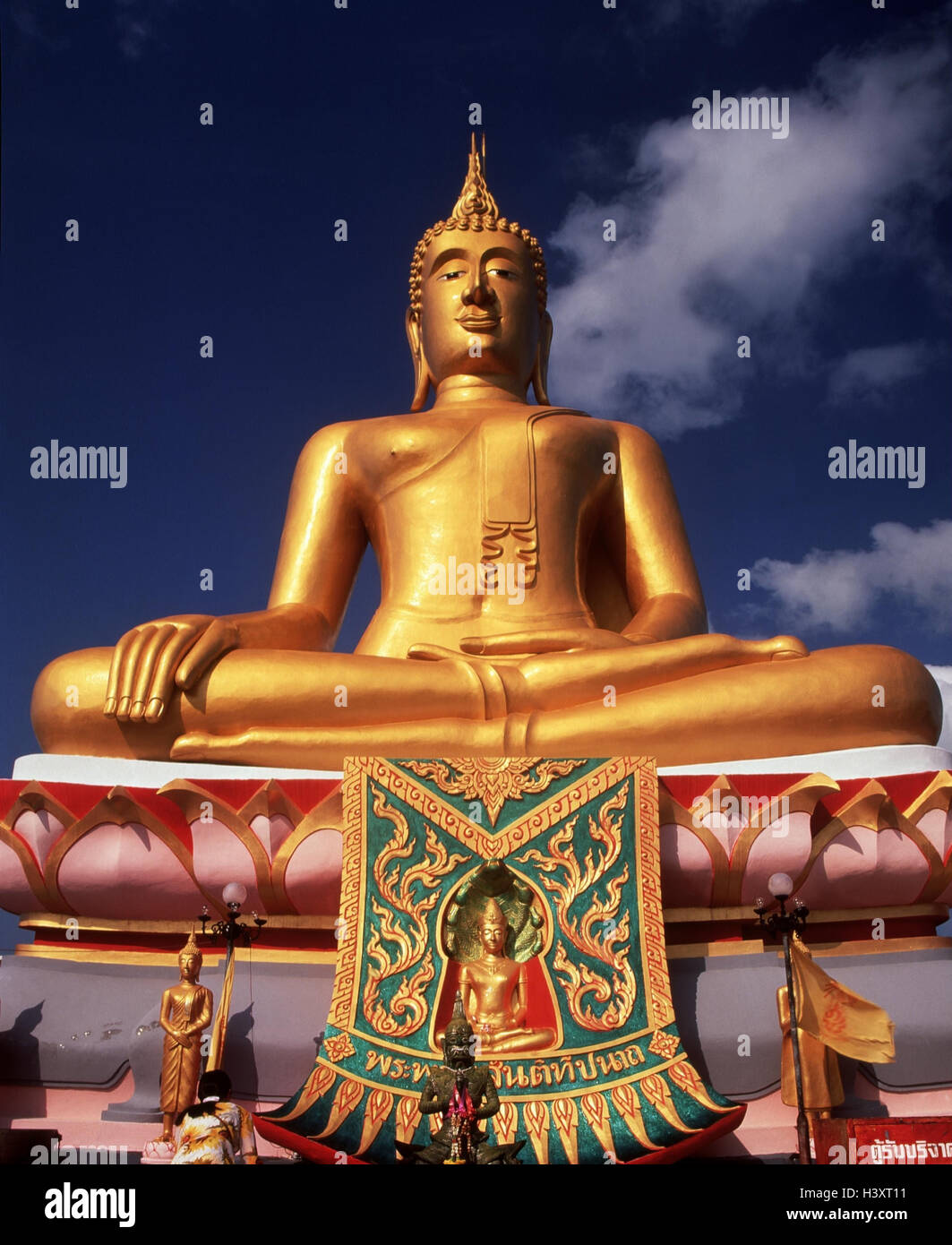 Thailand, Insel Ko Samui, Statue, Buddha, golden, Lotussitz, außen, 12 ...