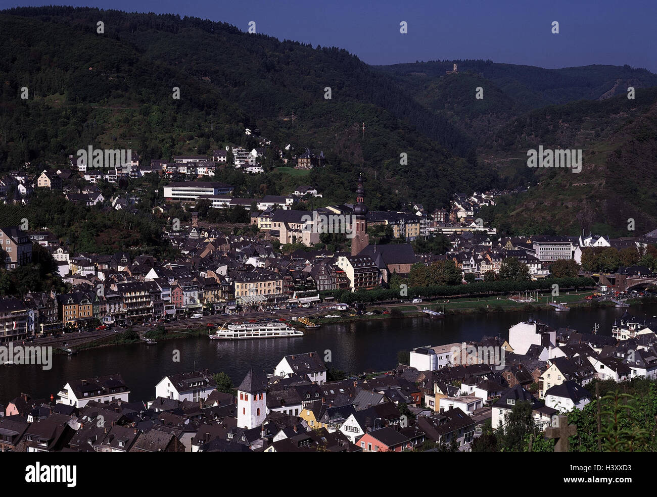 Deutschland, Mosel, Cochem, Blick auf die Stadt, Pfarrkirche, St.Martin ...