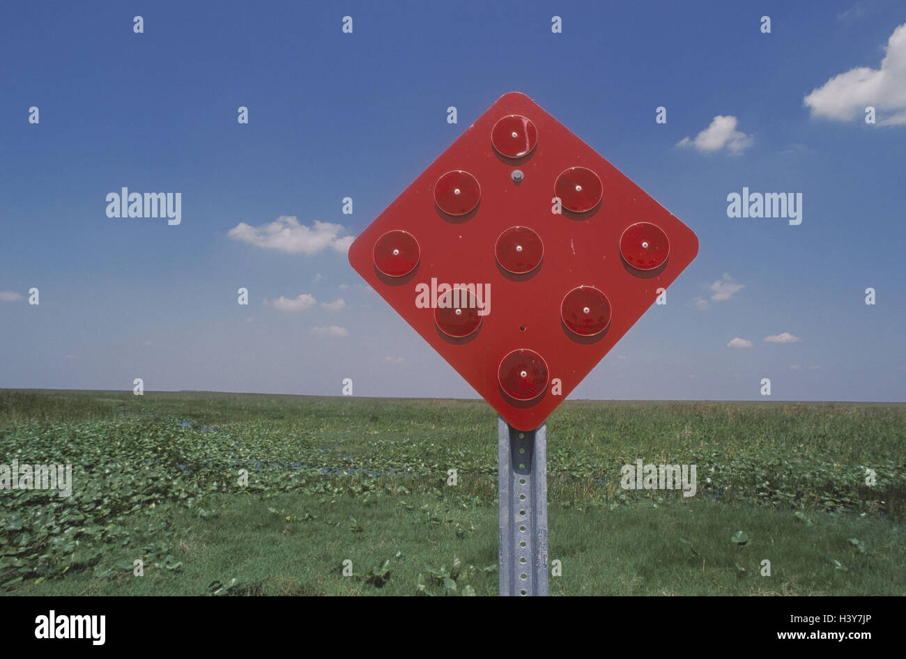 USA, Florida, Everglades, Landschaft, Zeichen, rot, "Einfahrt verboten ...