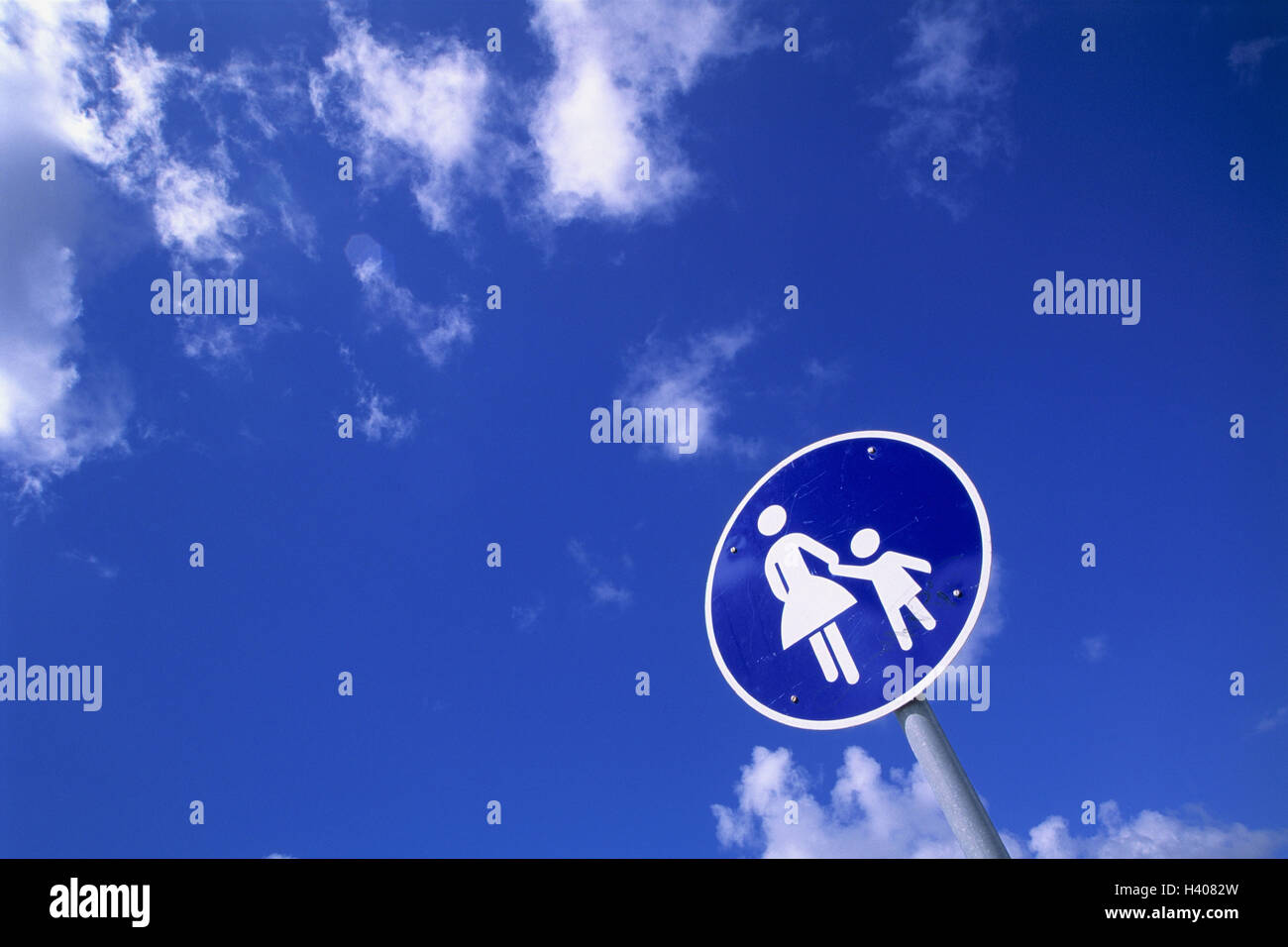 Straßenschild, Gehweg, Zeichen, Zeichen, Gebot Kind, Verkehrszeichen ...