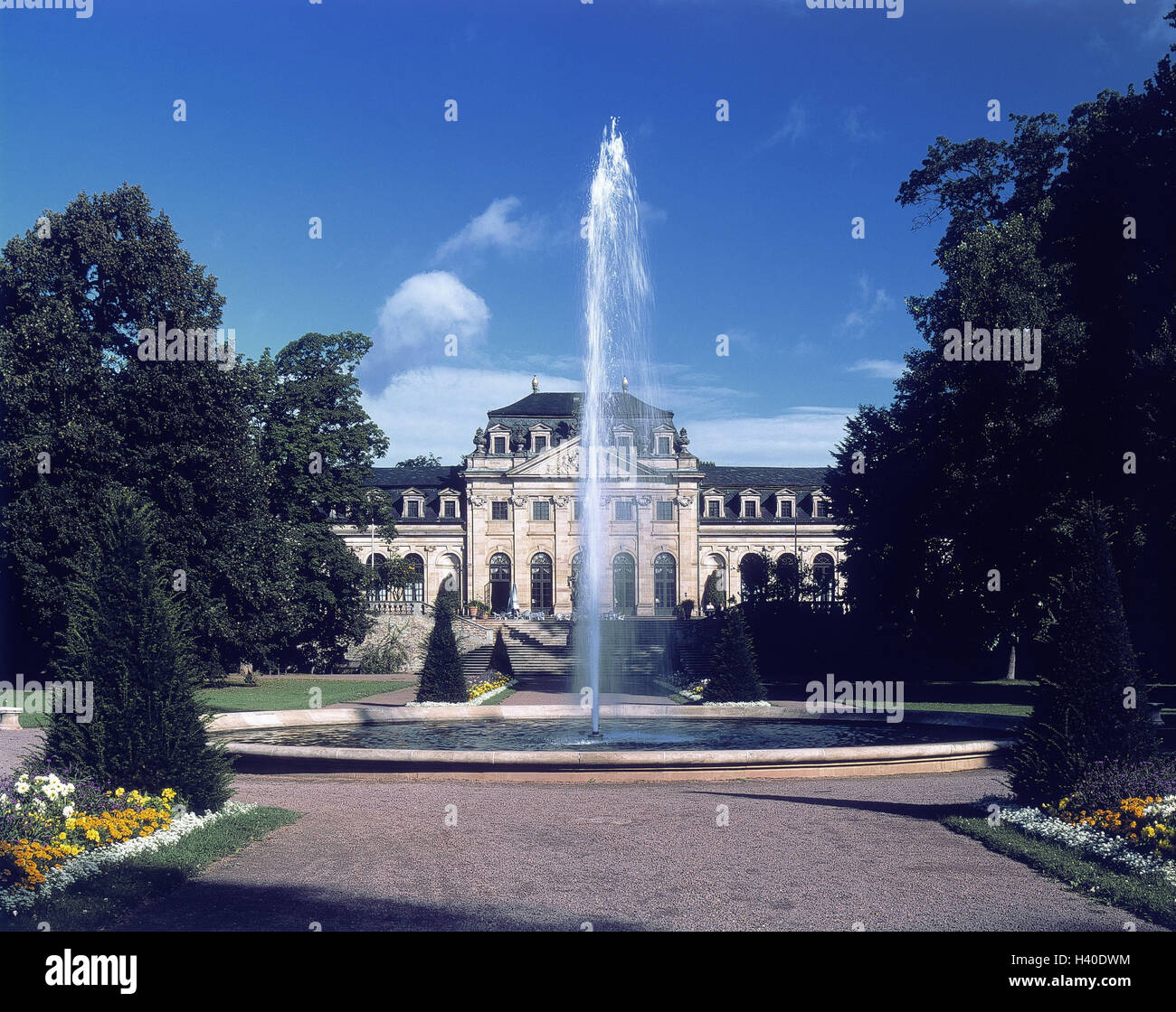 Deutschland, Hessen, Fulda, Schloss, Park, Brunnen, Europa, Stadt ...