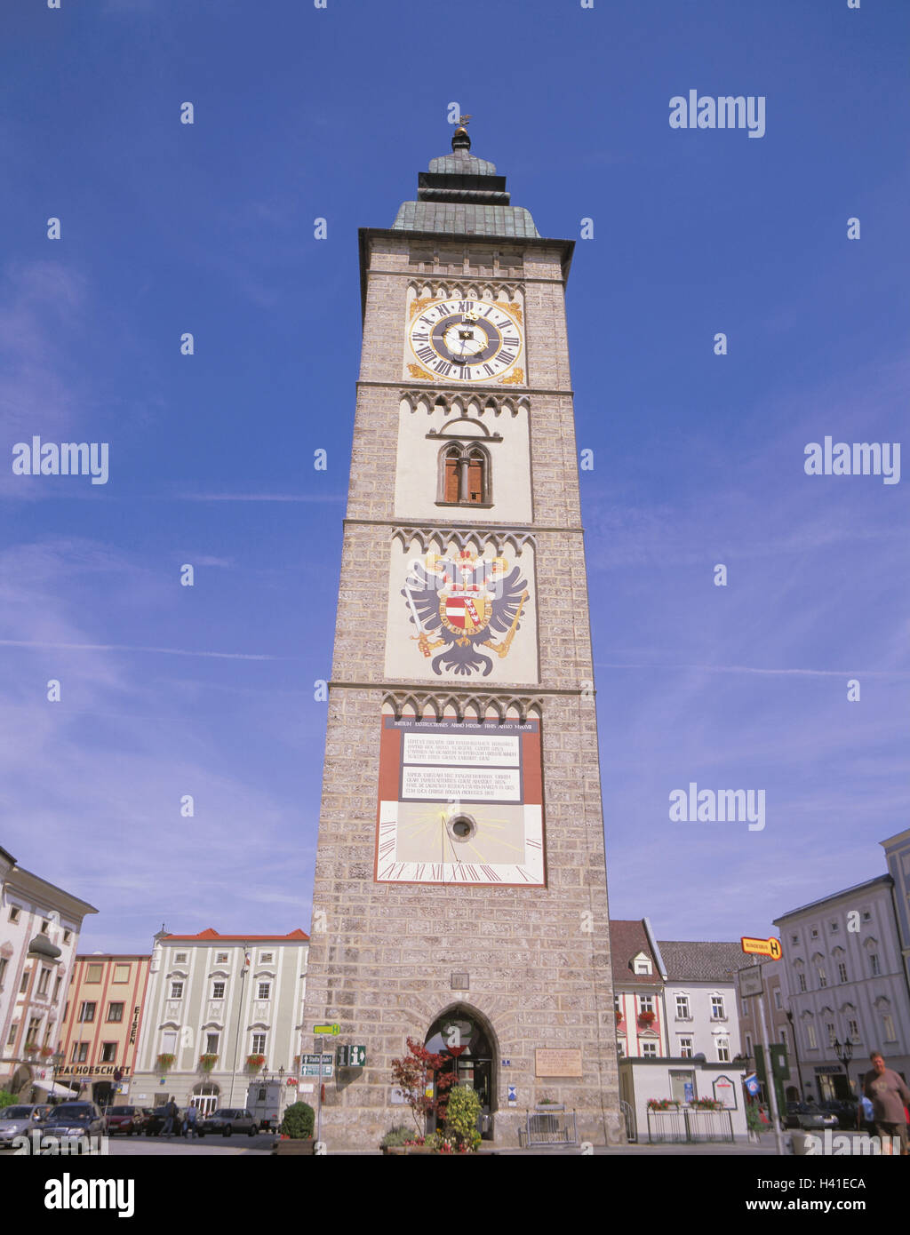 Österreich, Oberösterreich, Enns, Stadtplatz, Stadtturm, Europa, Linz ...