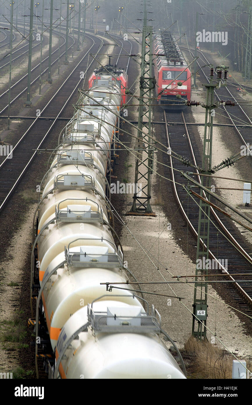 Deutschland, Hamburg, Maschen, marshalling Yard, Gleise, Züge, Detail ...