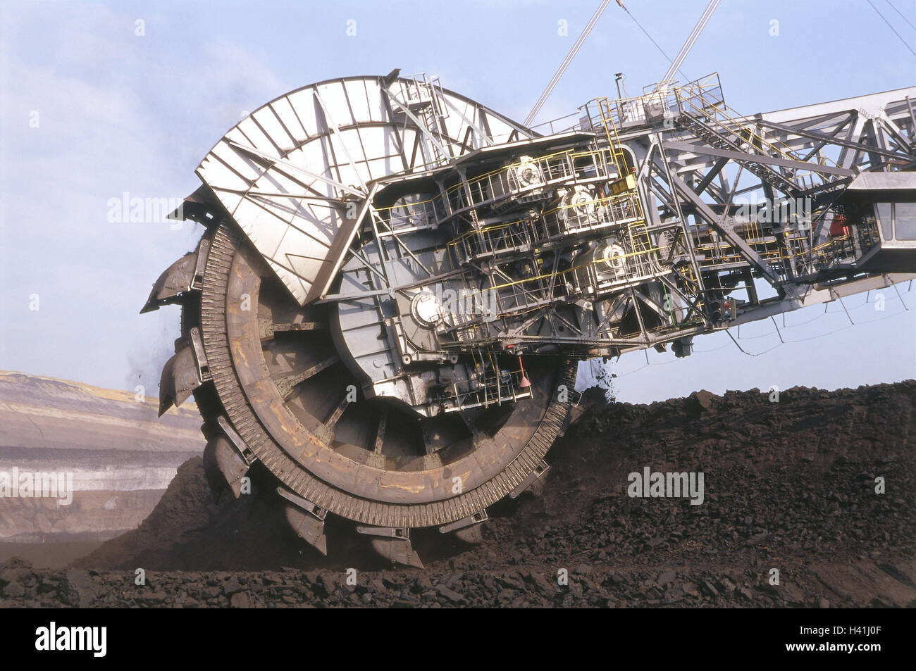 Braunkohle-Tagebau, Schaufelradbagger, Detail, Grube, Braunkohle Opus ...