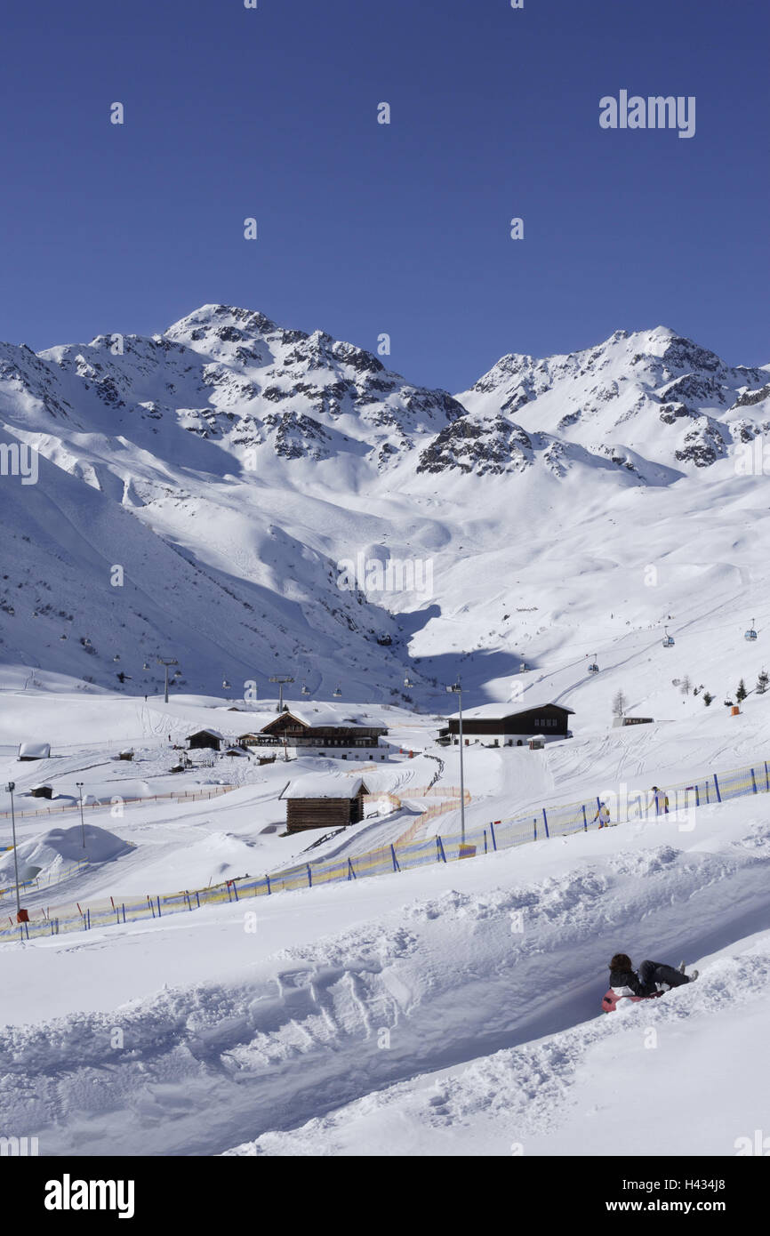 Österreich, Tirol, Serfaus-Fiss-Ladis, Skigebiet, Snowtubing, kein ...