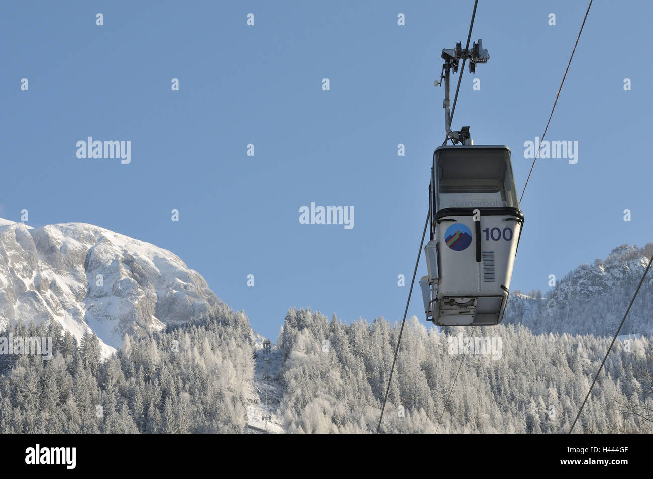 Jennerbahn, Jenner, Königssee, Winter, Gondel, Seilbahn, Himmel, blau ...