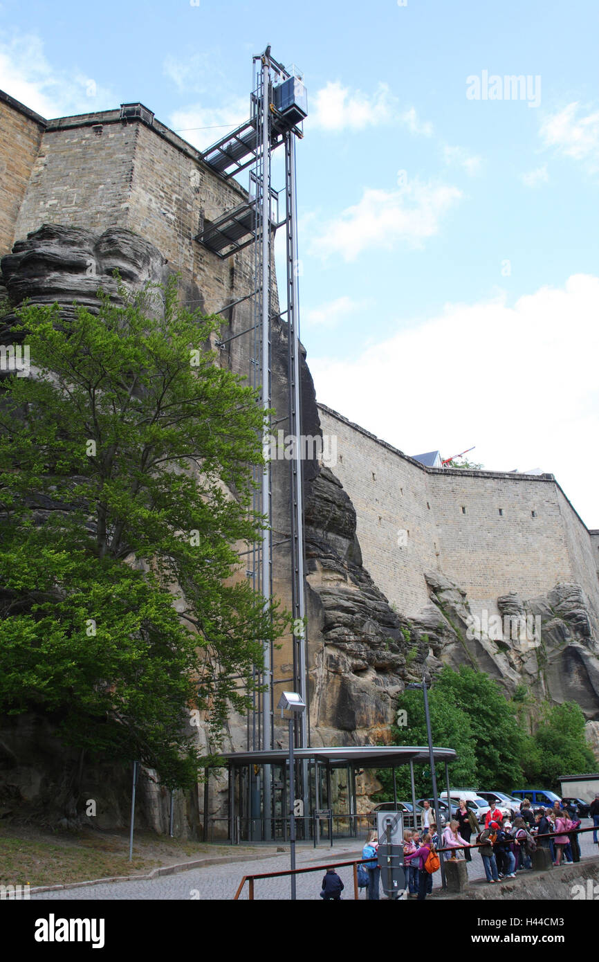 Deutschland, Sächsische Schweiz, Festung König Stein, Fels, Schloss ...