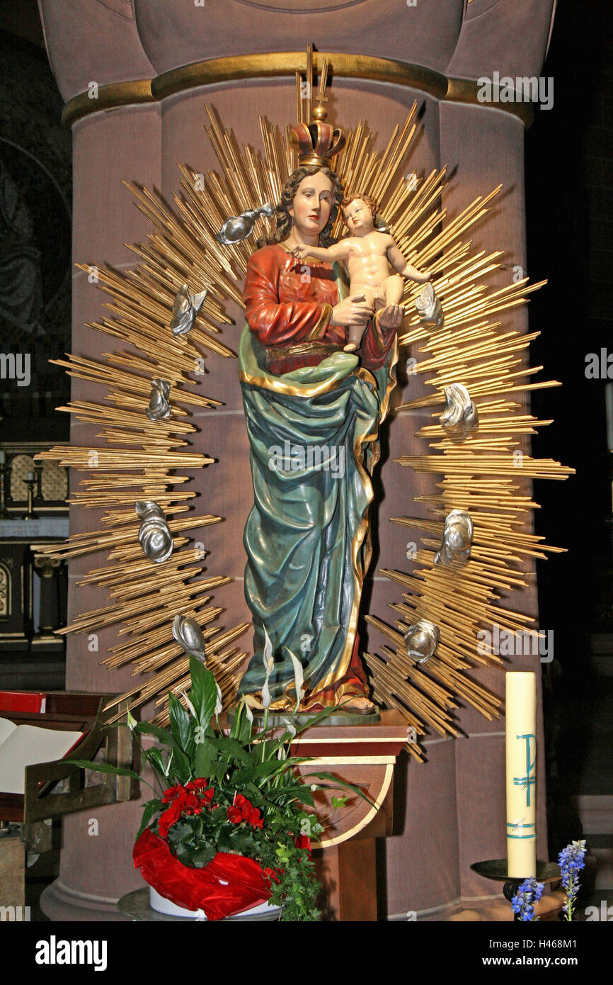 Kirche, innen, Muttergottes, Jesuskind, Deutschland, Baden-Wurttemberg ...